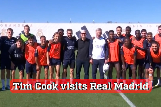 Apple CEO Tim Cook tours Real Madrid facilities and meets players ...