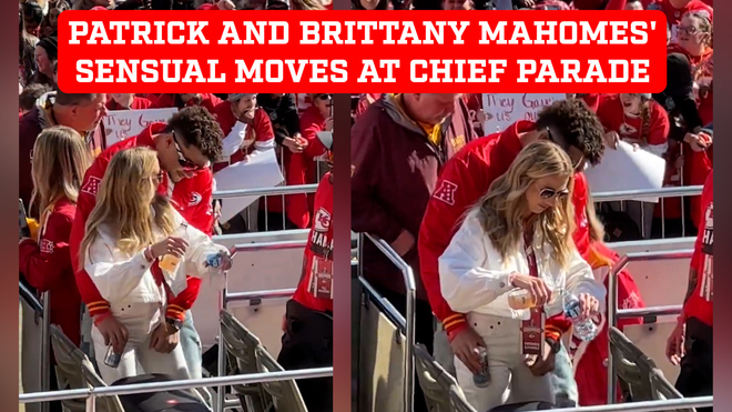 Patrick Mahomes surprises Brittany from behind with sensual moves at ...
