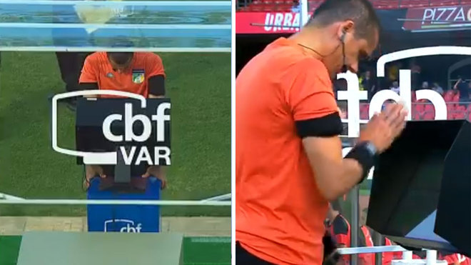 Brazilian referee prays to and blesses VAR before a match | MARCA in ...