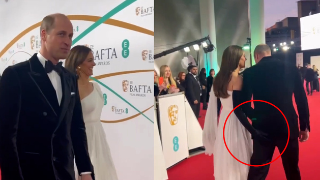 Kate Middleton gives Prince William a cheeky slap on the butt on Baftas ...