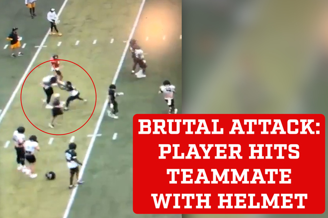 Football Player Brutally Attacks Teammate With His Own Helmet During ...