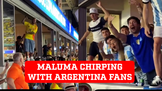 Maluma confronts Argentine fans as they brawl at Hard Rock Stadium in ...