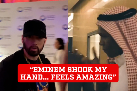 Eminem arrives in Saudi Arabia and Adesanya goes crazy after greeting ...