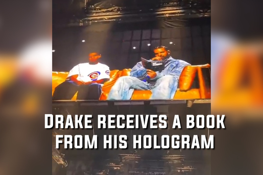 Drake receives a book from his hologram during concert | Video - MARCA ...