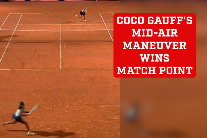 Coco Gauff performs a bizarre but highly effective acrobatic maneuver ...