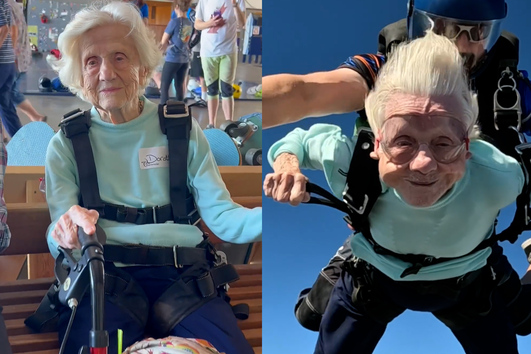 Dorothy Hoffner, 104, breaks records and defies age by skydiving ...