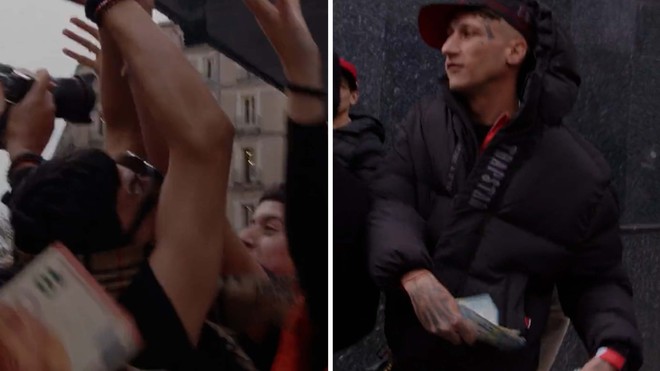Yung Beef revoluciona el centro de Madrid lanzando dinero al aire