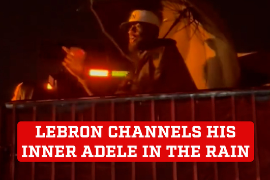 LeBron James singing in the rain channeling Adele's iconic style ...