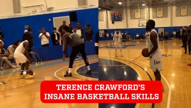 Terence Crawford impresses with basketball skills during charity match ...