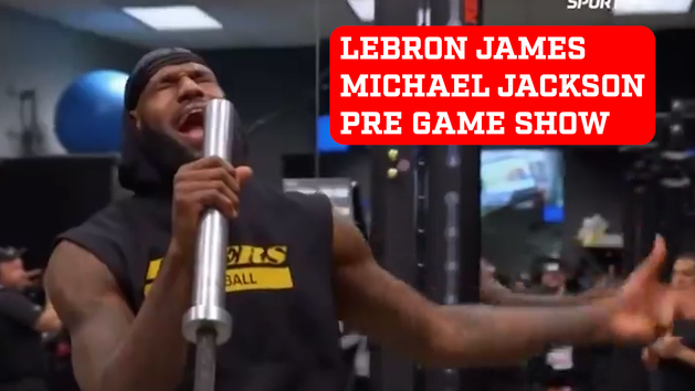 LeBron James performs a Michael Jackson song before a game and becomes ...