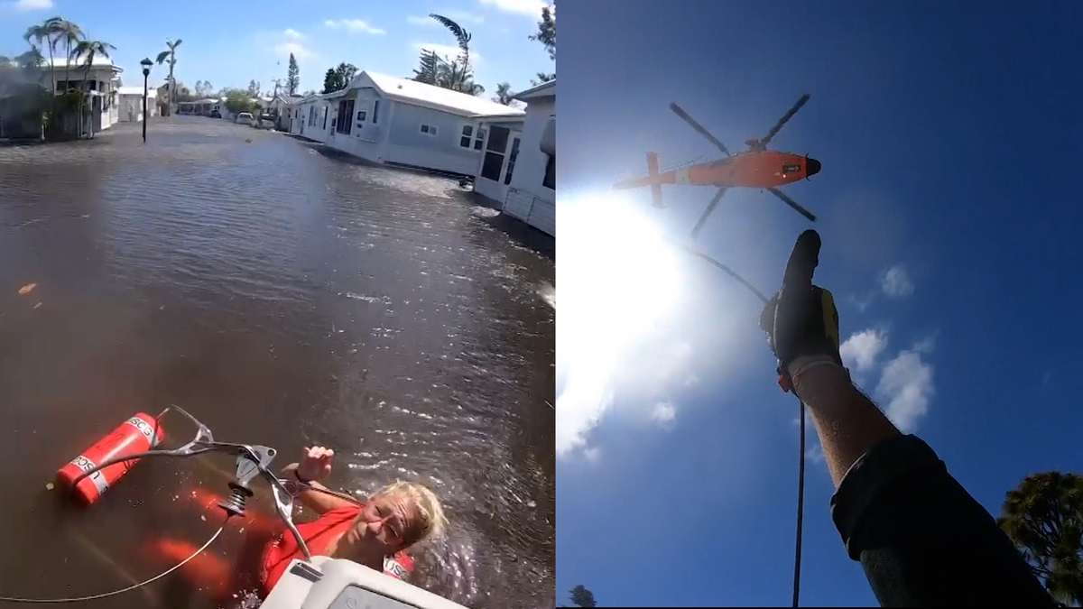 Video showing heroic US Coast Guard rescuing stranded people and ...