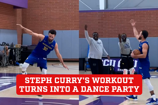 Steph Curry's training session turns into a dance party as he nails ...