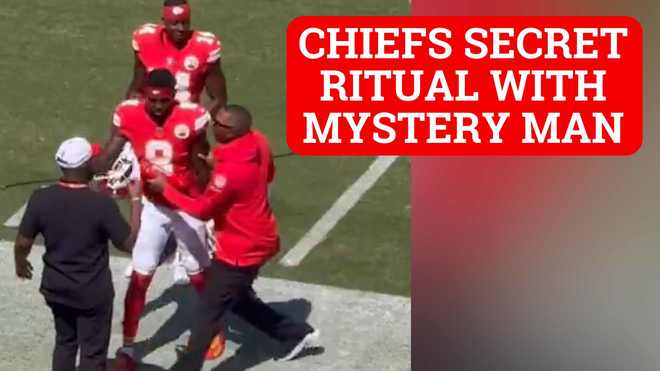 Kansas City Chiefs' secret sideline ritual with mystery man caught on ...
