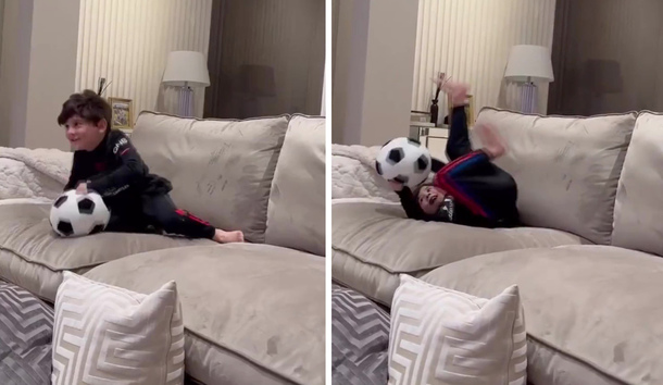 ¿Y si Ciro Messi sale portero? Así para el hijo de Messi mientras canta ...