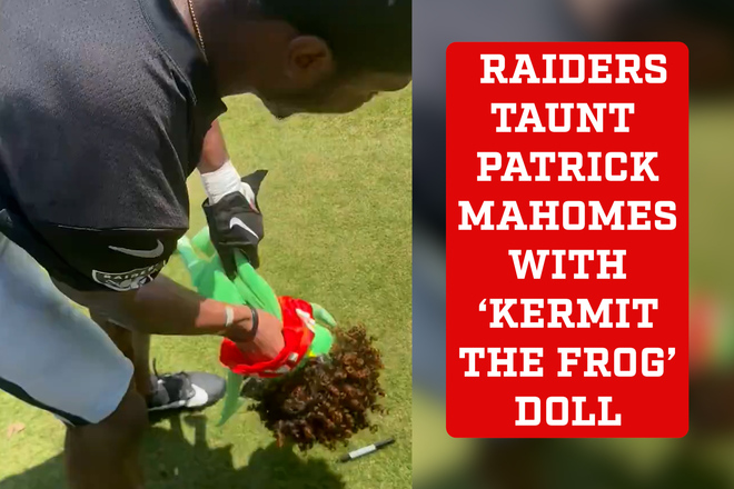 Patrick Mahomes ruthlessly teased by Raiders with Kermit puppet at ...