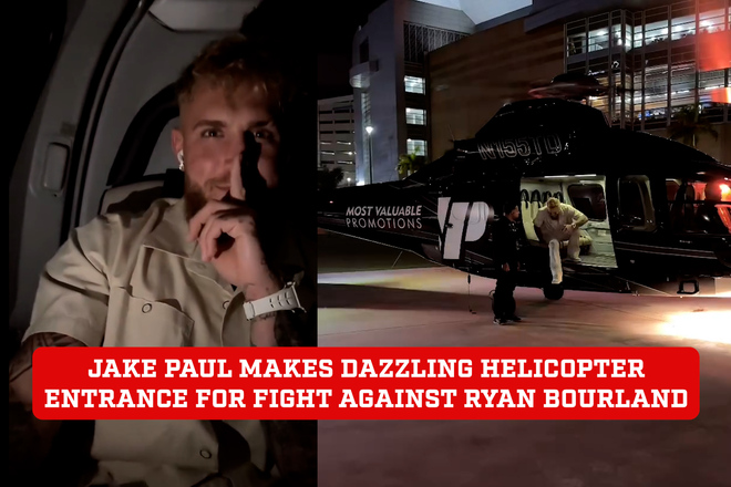 Jake Paul drops down from helicopter for stadium arrival ahead of fight ...