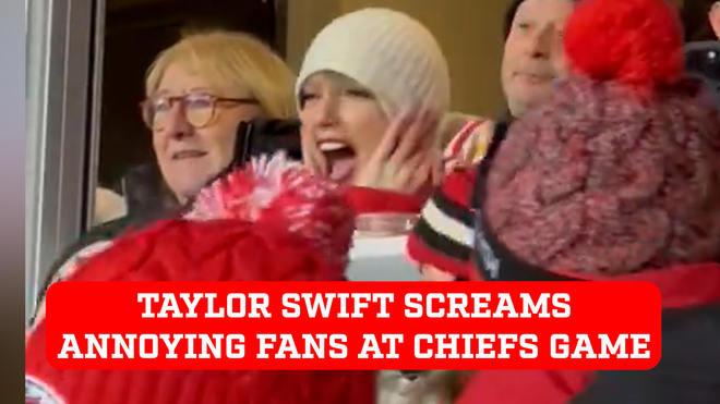 Unseen video of Taylor Swift screaming at Travis Kelce in a Chiefs game ...