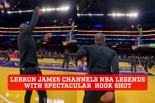 LeBron James channels NBA legends with spectacular 3-Point hook shot ...