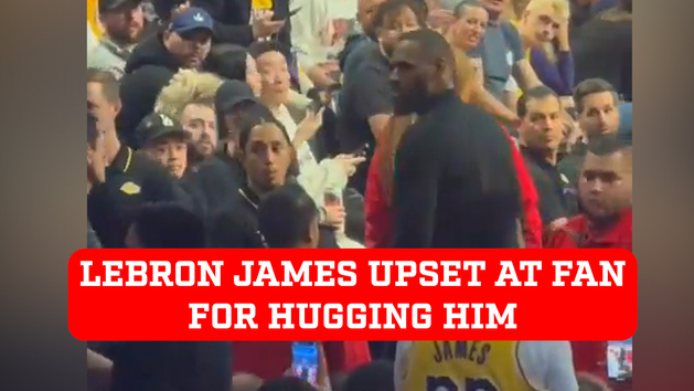 LeBron James gets annoyed when a fan hugs him - Video - MARCA TV English