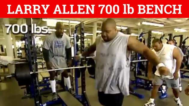 Watch Dallas Cowboys' Larry Allen bench press 700 pounds - VIDEO ...