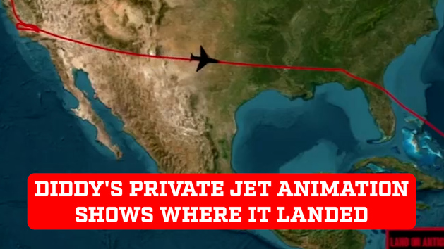P Diddy's private jet animation tracks its trajectory from the US to ...