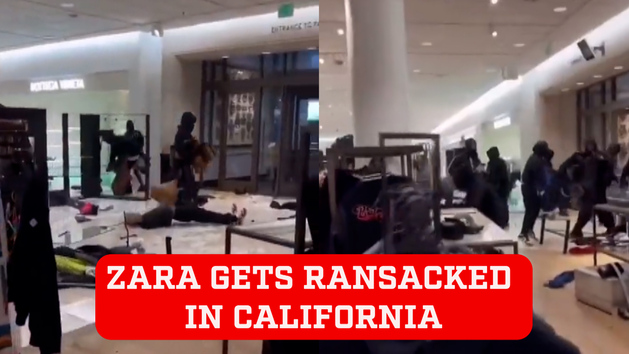 Footage shows Zara getting ransacked by huge group of people in ...