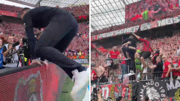 Xabi Alonso se desata en la celebración del Leverkusen: ¡sube a la ...