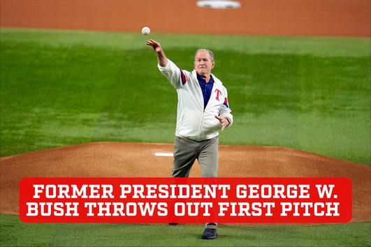 Former President George W Bush Throws Out The First Pitch In Game 1 Of
