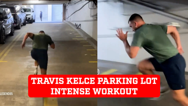Travis Kelce opts for gritty parking lot workout over exclusive gym ...