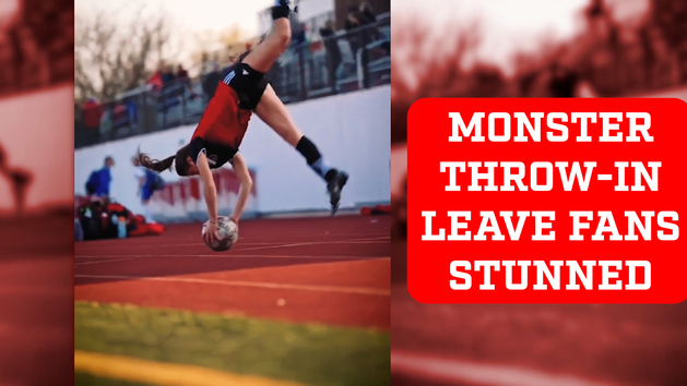 Monster throw-in leaves everybody in the stadium in complete silence ...