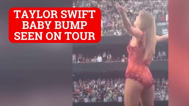 Taylor Swift "baby bump" video from Eras Tour fuels rumor that she's pregnant with Travis Kelce ...