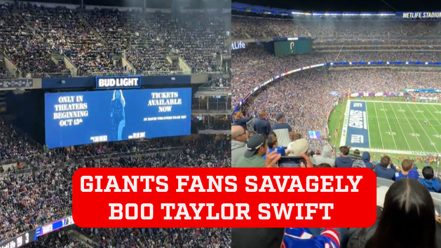 Giants fans savagely boo Taylor Swift commerical amid her romance with ...