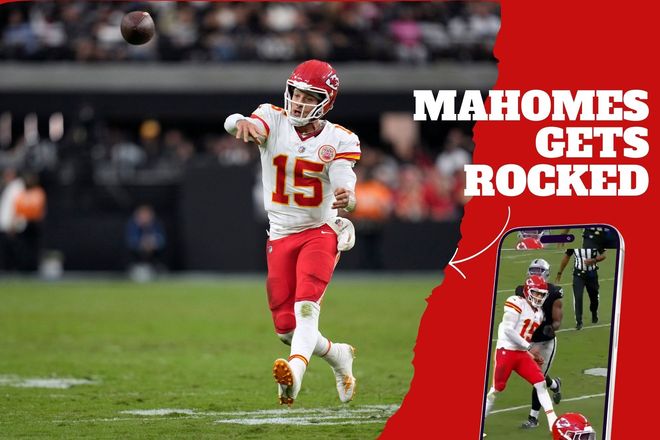 Patrick Mahomes gets rocked and takes a malicious hit intended to ...