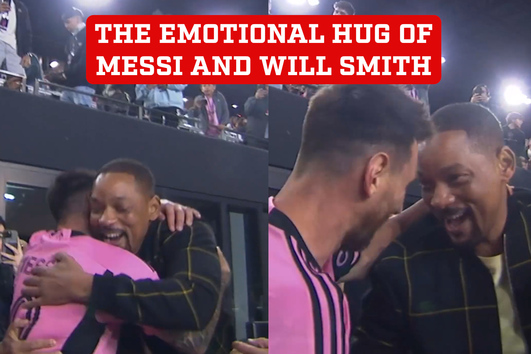 Lionel Messi and Will Smith greet and embrace effusively at Inter Miami ...