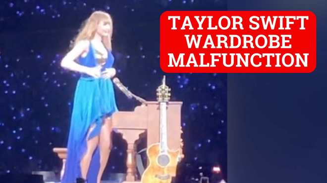 Taylor Swift rips off dress on stage as unexpected wardrobe malfunction ...